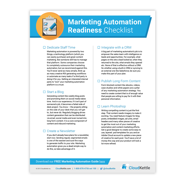 Marketing Automation Readiness Checklist from CloudKettle