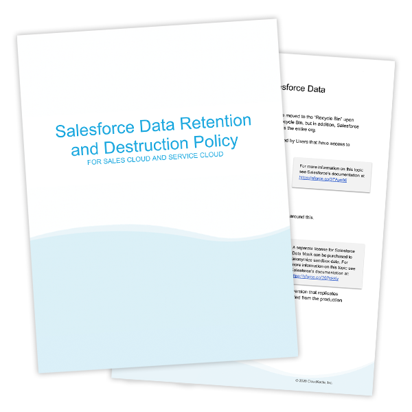 Salesforce Data Retention And Deletion Policy Template Cloudkettle