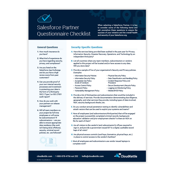 Salesforce Partner Checklist - CloudKettle